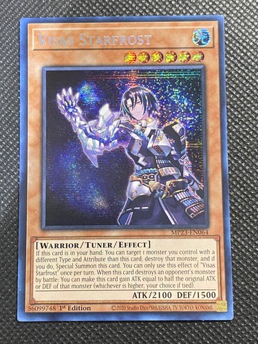 YuGiOh! - Visas Starfrost MP23-EN064 Prismatic Secret Rare 1st Edition ...