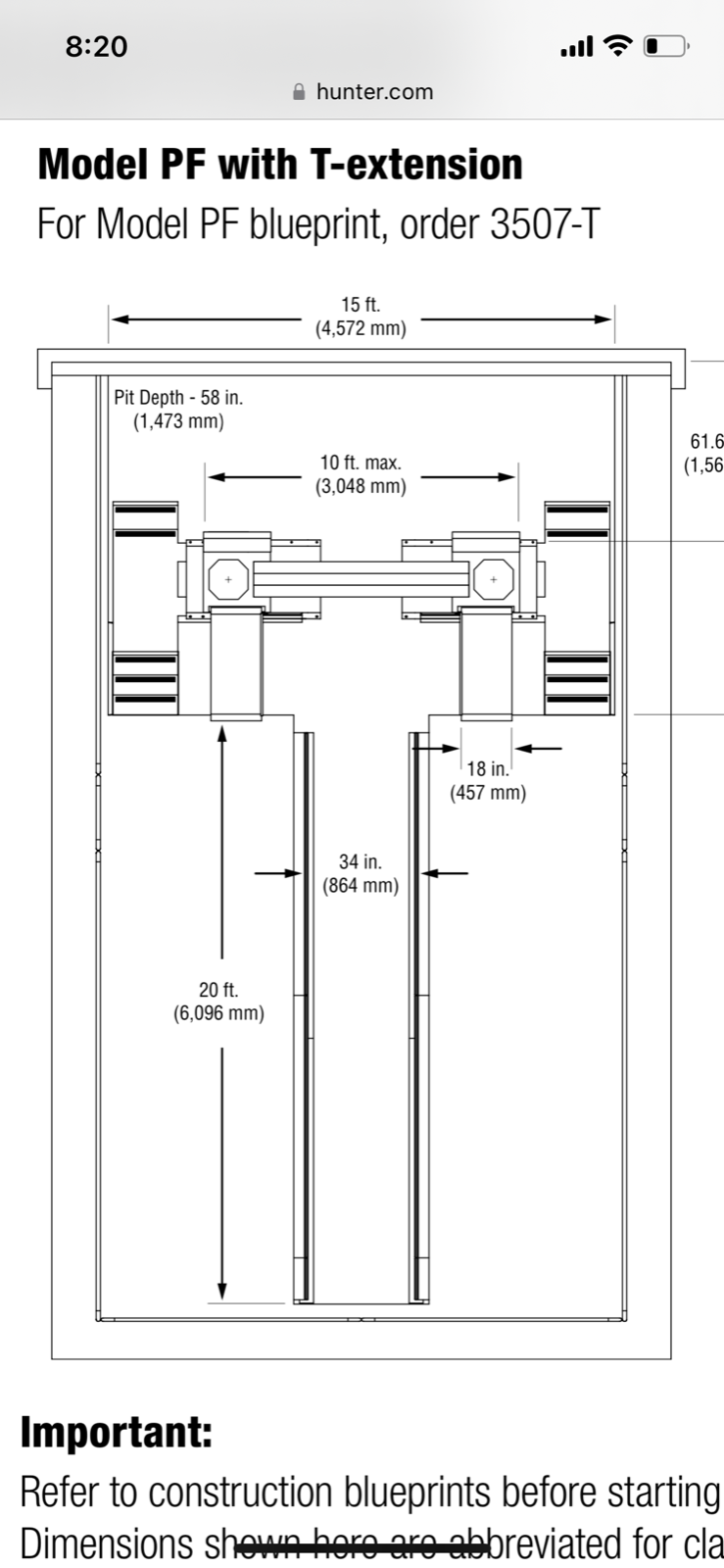 Hunter PF Heavy Duty Alignment Pit Rack with T section and Rolling Jack ...