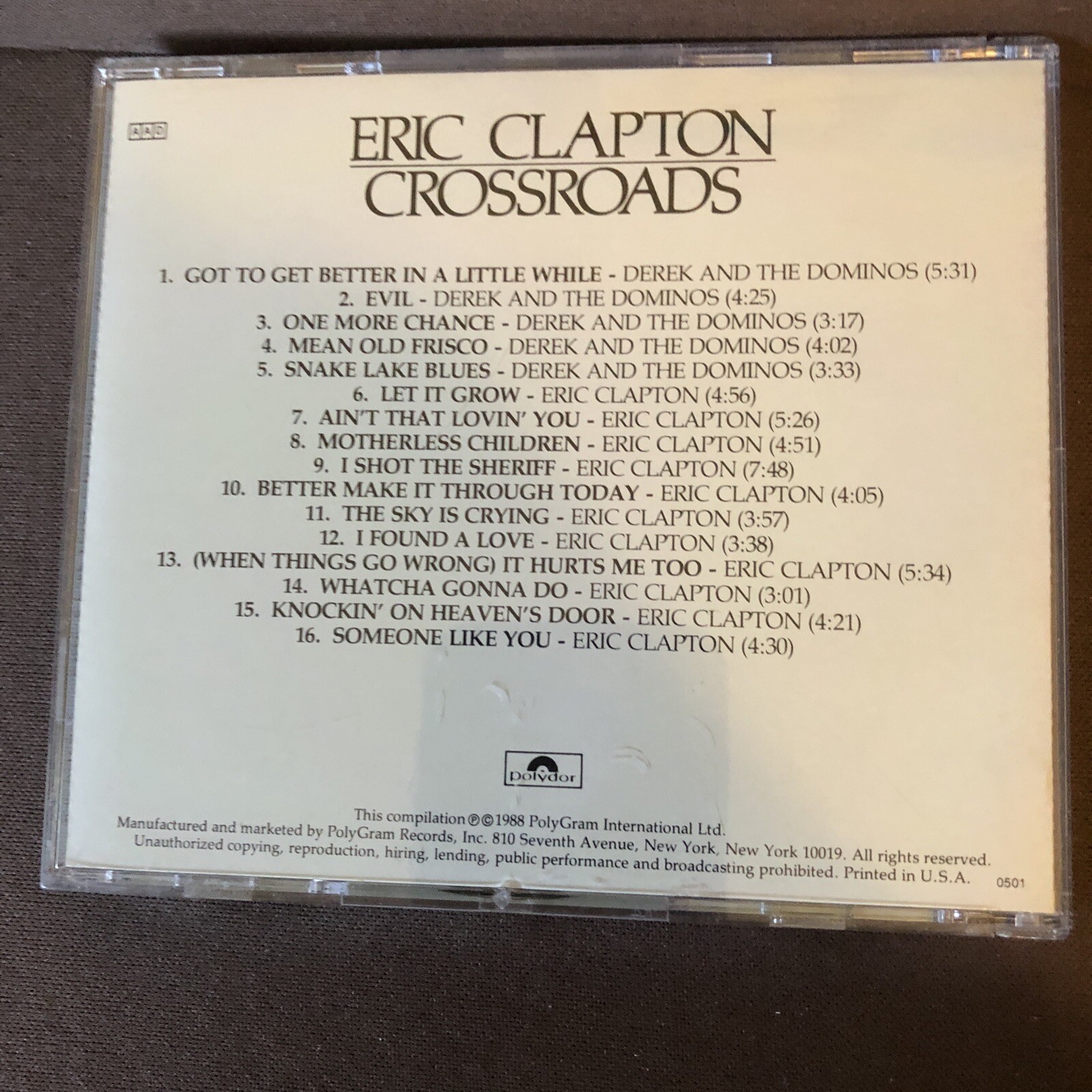 ERIC CLAPTON - CROSSROADS CD (DISC 3) | eBay