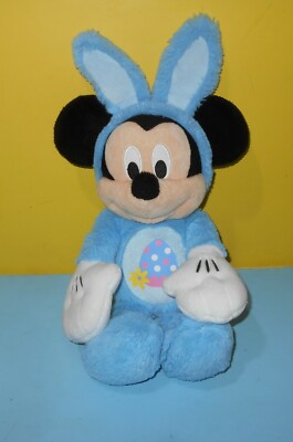 Mickey Mouse 16" Easter Bunny Blue Plush Stuffed Animal Doll Disney ...
