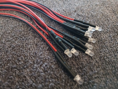 10pcs WARM WHITE DIFFUSED 12V 5mm CB Radio Bulb LED Pre Wired Lights ...