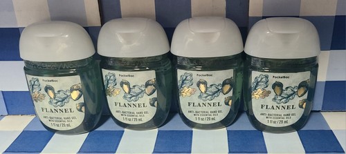 ALL NEW 4-Pack FLANNEL Anti-Bacterial Hand Gel With Essential Oils 1 fl ...
