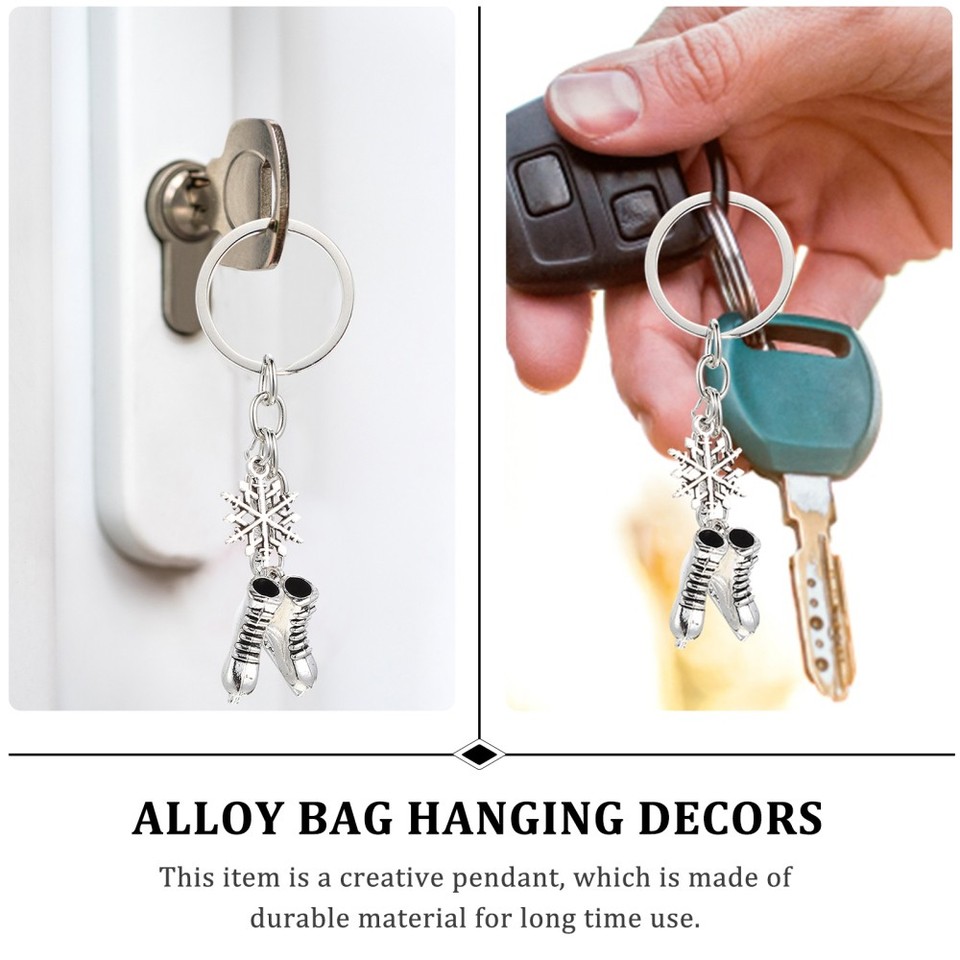 2pcs Decorative Ice Skates Key Rings Backpack Hanging Adorns Metal Key ...