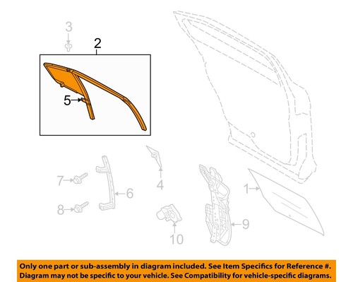 FORD OEM 10-15 Taurus Window Glass-Rear Door-Run Channel Right ...