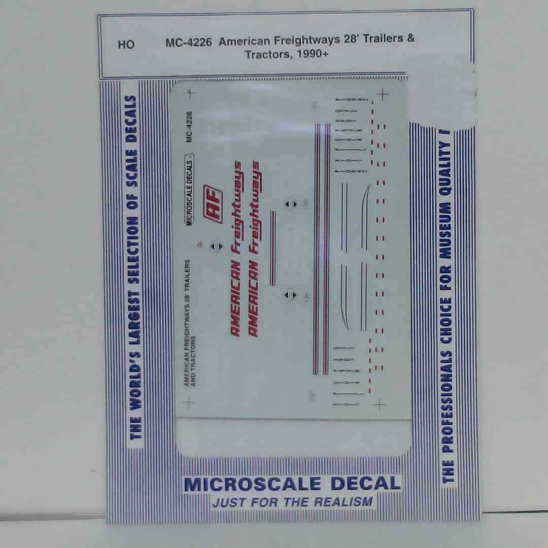 Microscale HO Scale Decals: American Freightways Tractor/28' Trailer ...