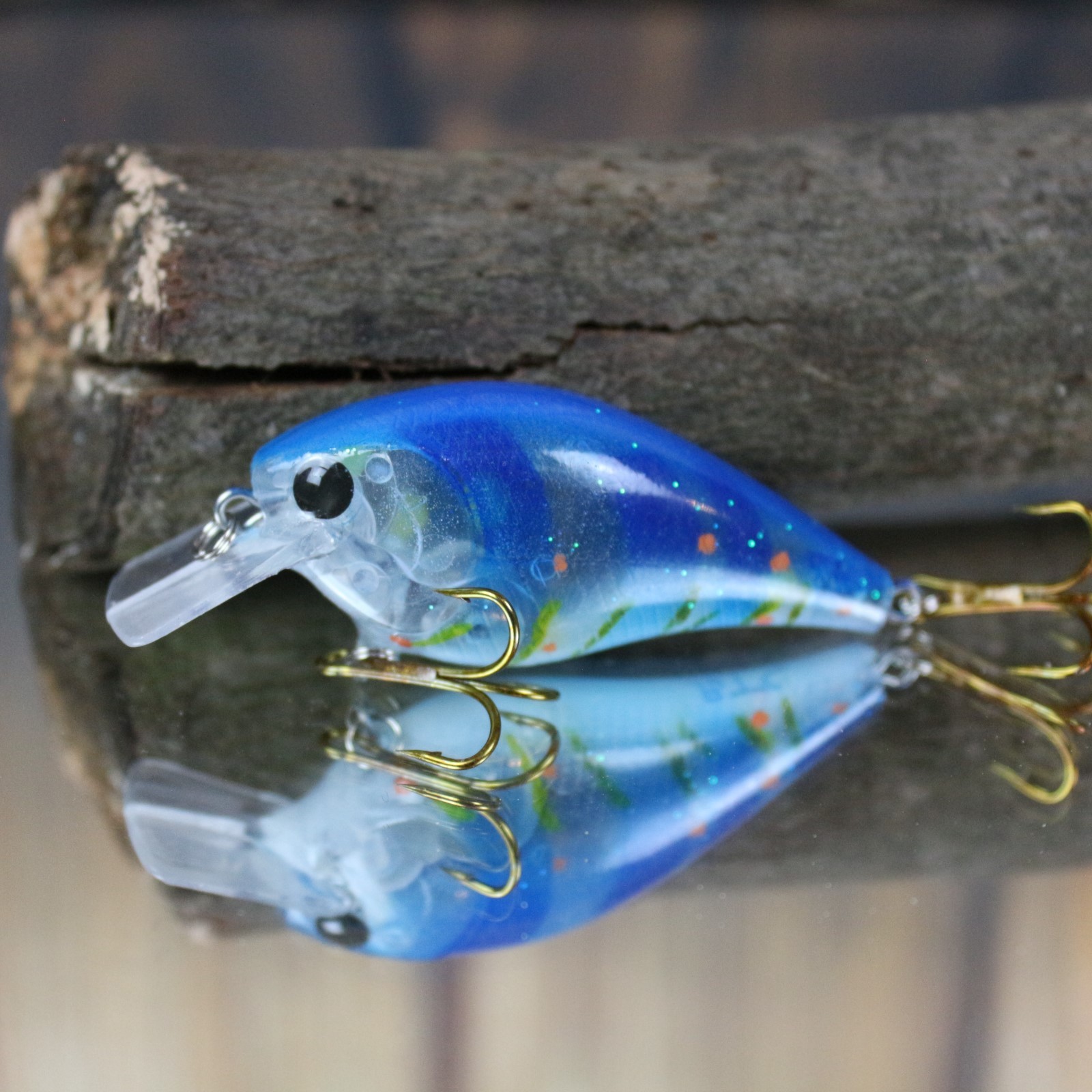 Squarebill Crankbait Lure 2.5 Clear Blue Crawfish Pattern 2-4 ft Custom ...