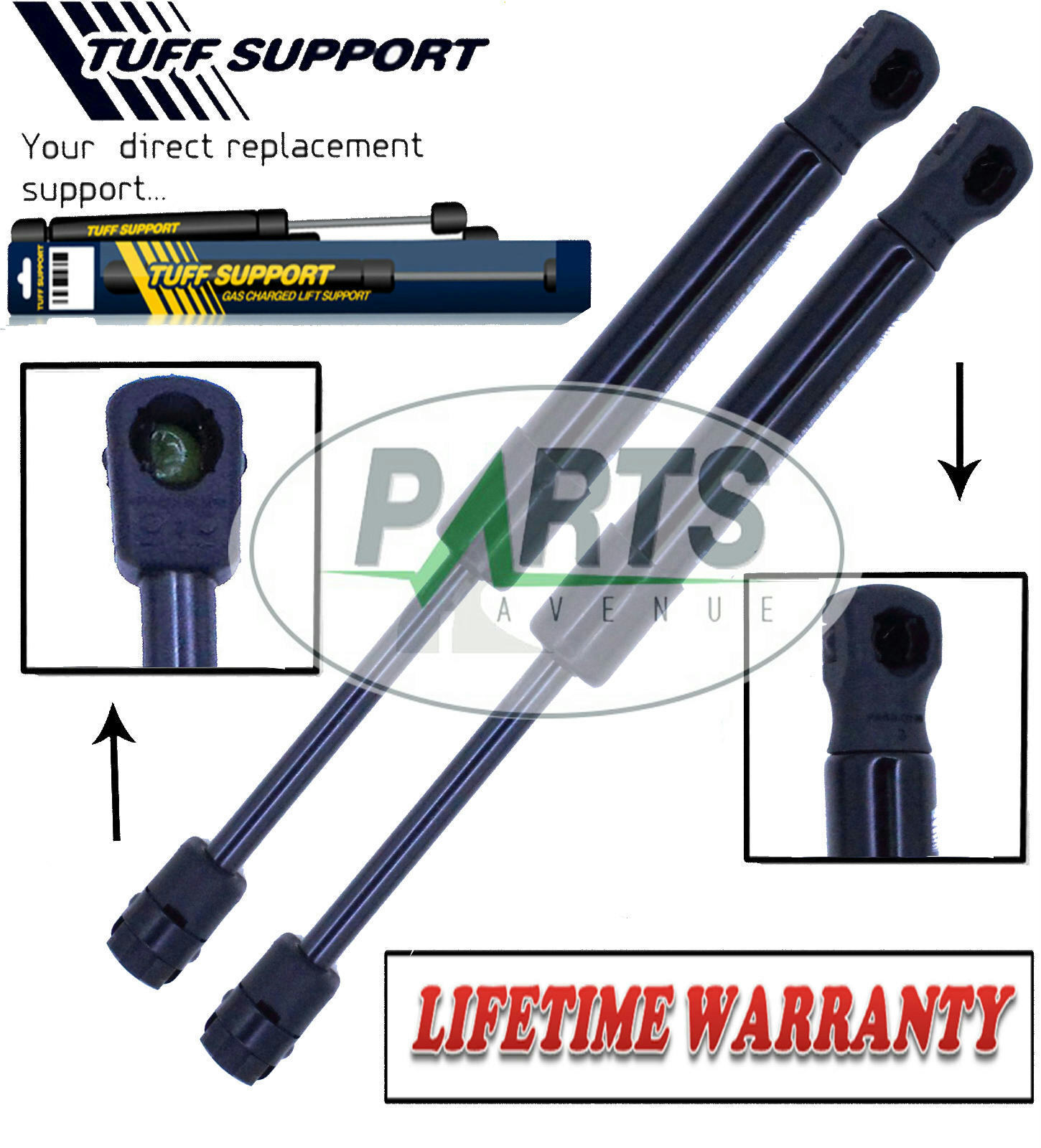 2 PIECES TUFF SUPPORT REAR DROPGATE TAILGATE LIFT DAMPER TO SLOW DOWN ...