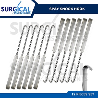 12 Spay Snook Hook Veterinary Surgical Instruments Stainless Steel ...