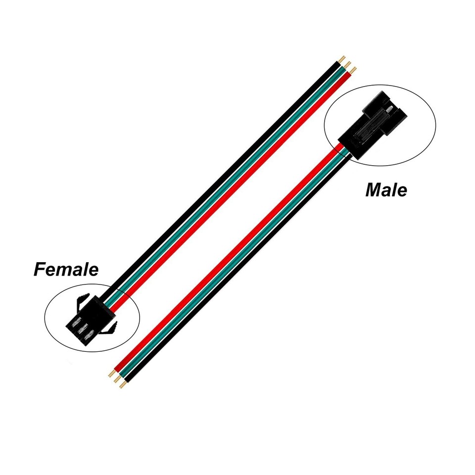 15s Set SM JST 3 PIN Wire Connector Cable for WS2812B WS2811 SK6812 LED ...