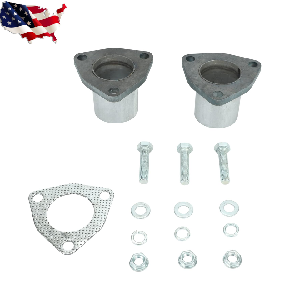 2" inch Exhaust Muffler Flange Repair Triangle Pipe Kit 3 Bolts ...