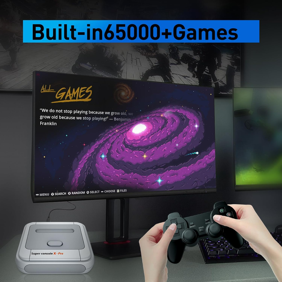 Retro Game Console 256GB, Super Console X PRO Built-In 65,000+ Games ...