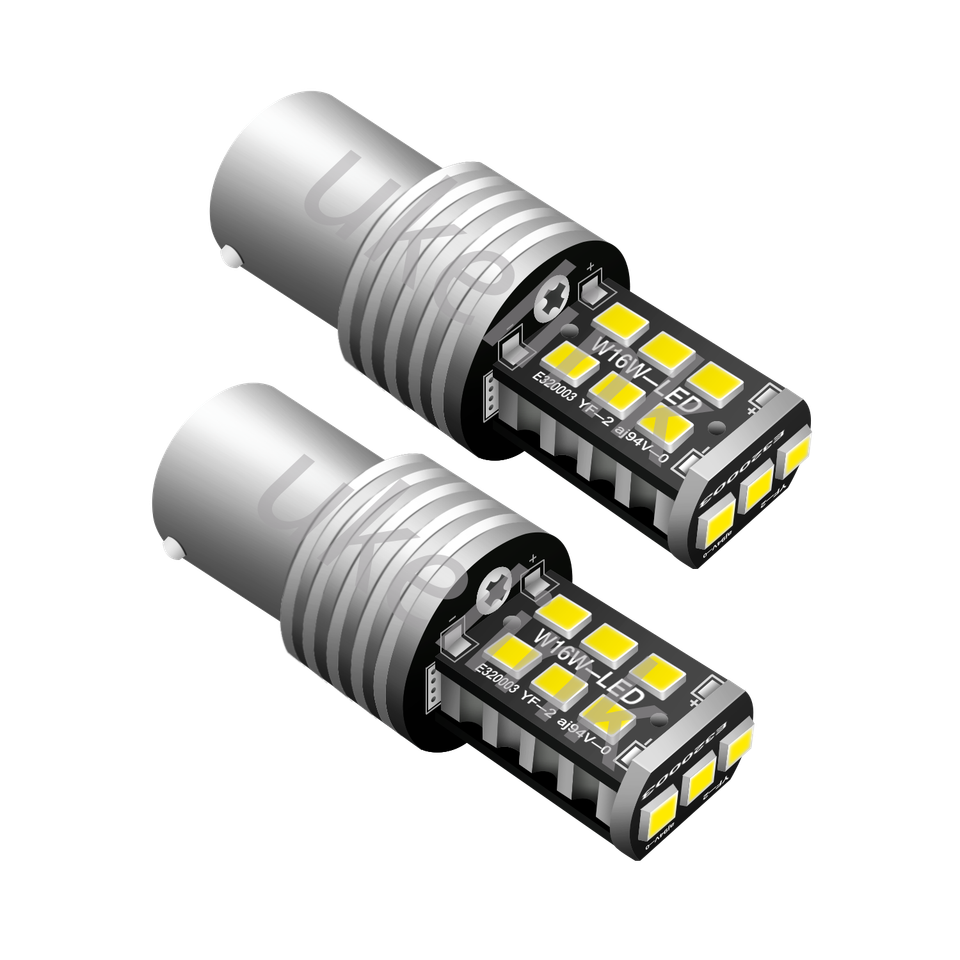 2x White Bright Reverse Light Bulbs LED CANBUS 1156 382 P21W BA15s Fits ...