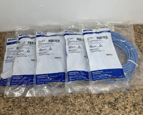 Lot of 5 Belden Ethernet Cable CAT6+, RJ45 Plug RJ45 30FT Blue 200902 ...