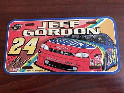 Lot of 2 Vintage 1998 Jeff Gordon #24 DuPont NASCAR Plastic License ...