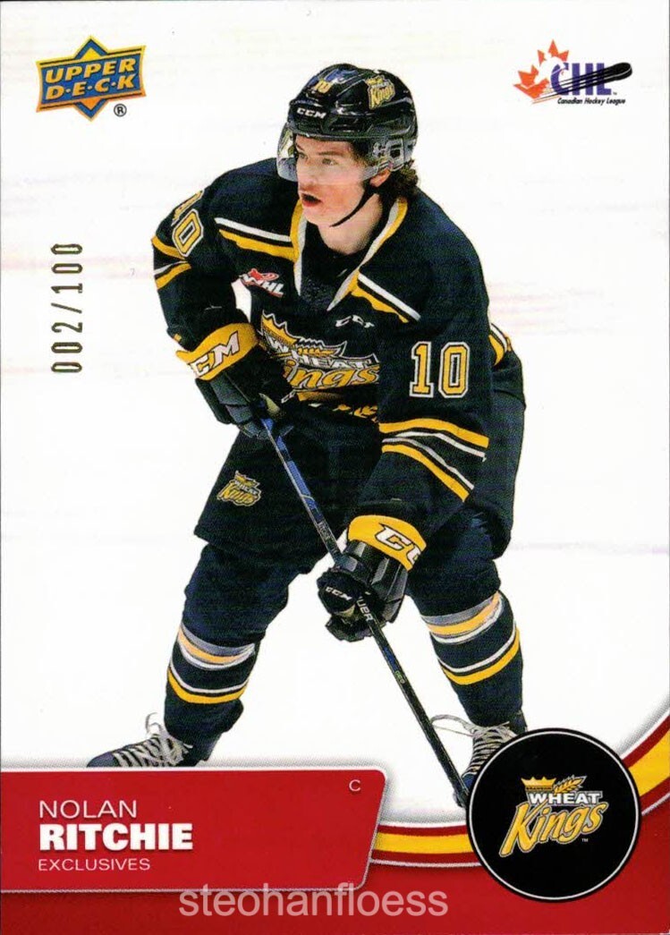 2021-22 Upper Deck CHL Exclusives #21 Nolan Ritchie 002/100 Brandon ...