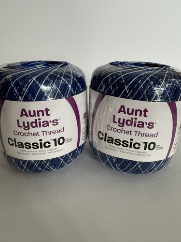 Aunt Lydia's Classic Cotton Crochet Thread Size 10~Lot Of 2~Shaded ...