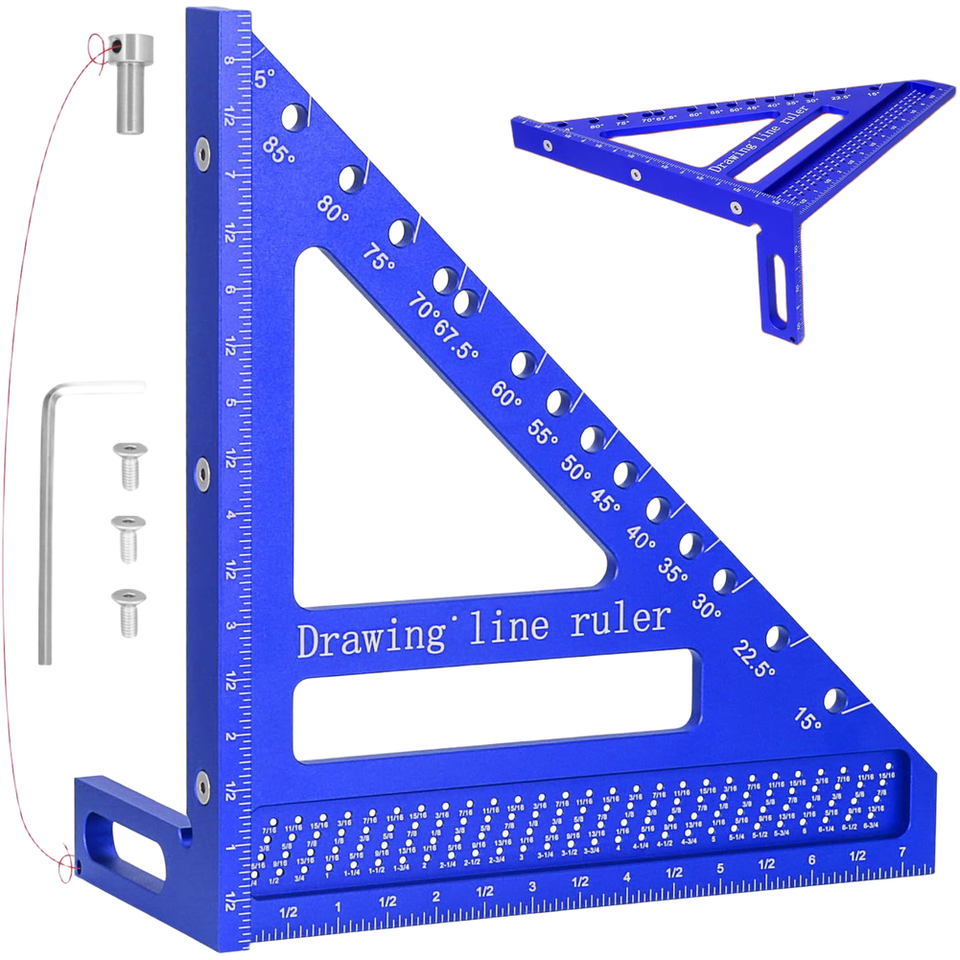 Woodworking Layout Square 8.5 Inch Aluminum Alloy Angle Measuring Tool ...
