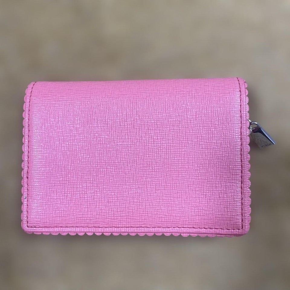 FURLA Wave Pattern Pink Wallet Excellent with Box | eBay