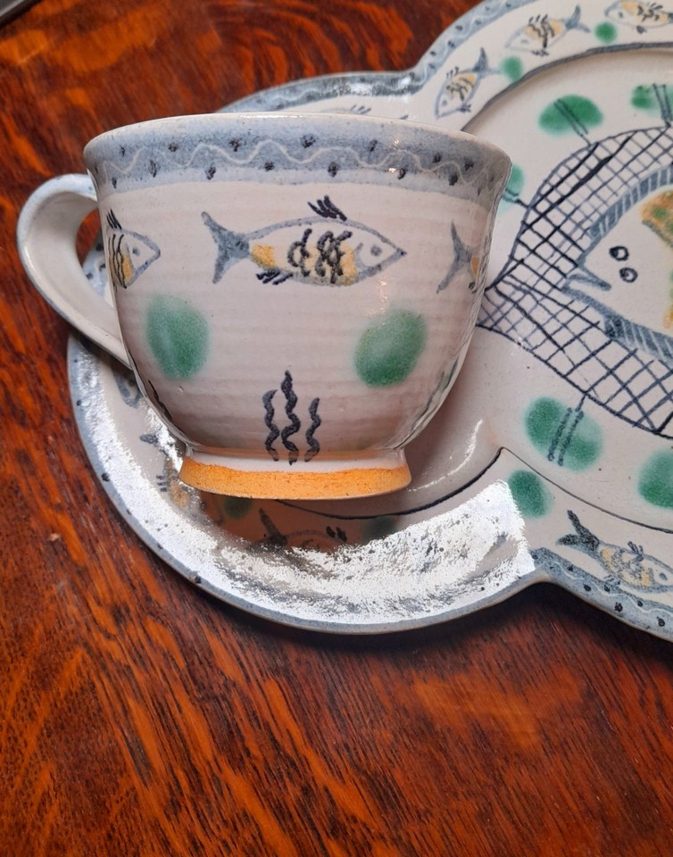 Christine Hestor Smith Barnbarroch Pottery Tea Cup, Saucer, Side Plate ...