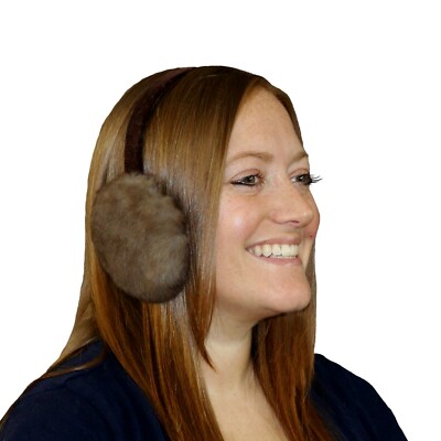 Glacier Wear Brown/Gray Rex Rabbit Fur Ear Muffs mff1272 | eBay