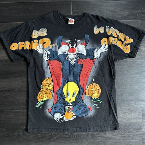 VTG 1998 Looney Tunes Sylvester Tweety Bird Be Very Afraid Halloween ...