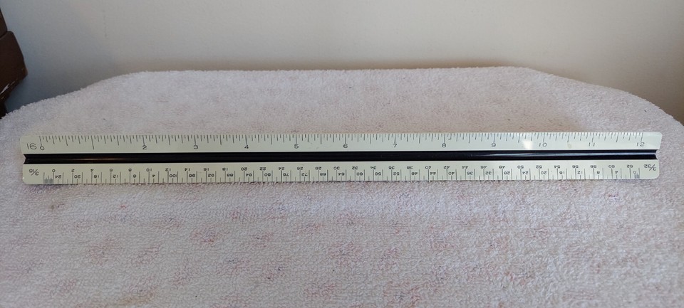 TACRO VTG 12" PRECISION PLASTIC SCALE ARCHITECT DRAFTING RULER NO. 4850 ...