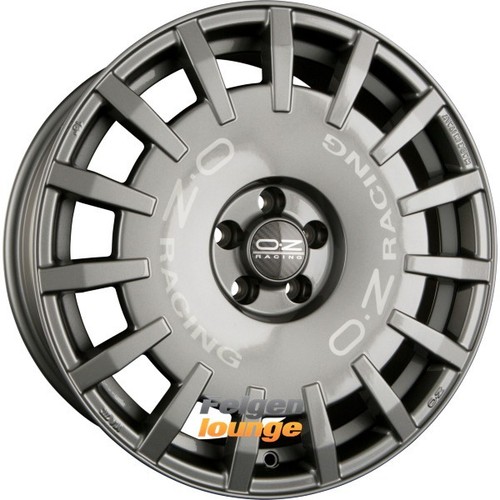 4x OZ RALLY RACING Dark Graphite + Silver Lettering 7x17 ET45 5x114,3 ...