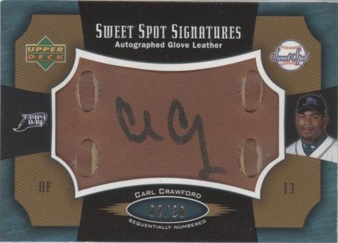 2005 Upper Deck Sweet Spot - Sweet Spot Signatures Carl Crawford #SS-CC ...