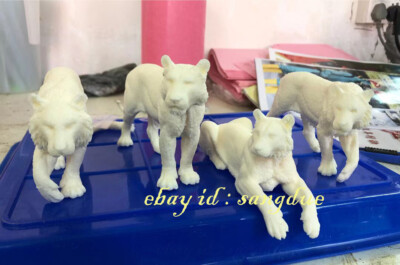 Unpainted Resin Da Fei, a group of four Bengal tigers Figure Model in ...