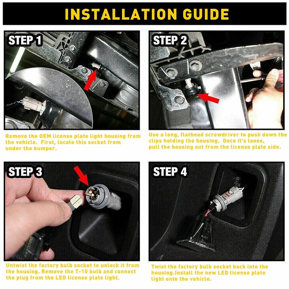 White & Red LED License Plate Light Lamp For 07-19 Nissan Frontier 08 ...