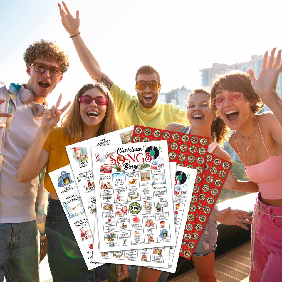 Christmas Song Bingo, Christmas Bingo, Holiday Bingo Game for Adults ...