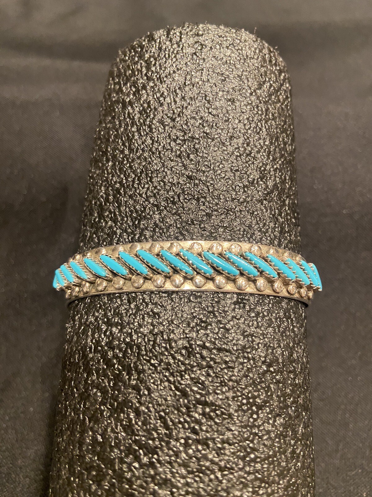 Native America-Zuni Sterling Silver Needle Point Turq… - Gem