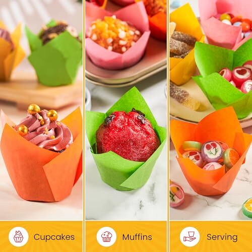 Tulip Cupcake Liners, Muffin Liners for Baking by Baker’s Signature ...