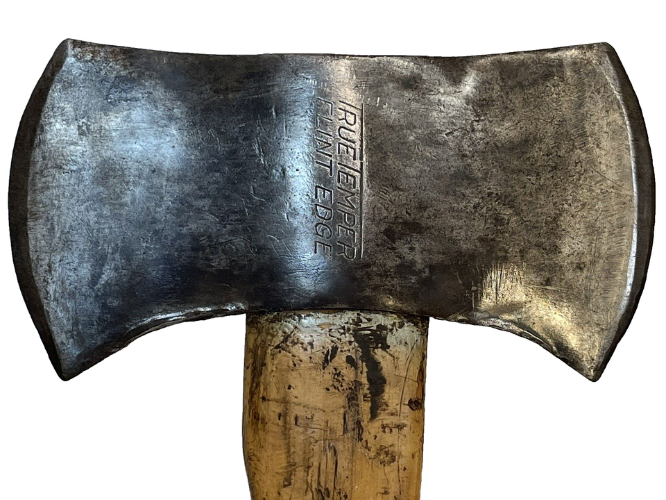 RARE VINTAGE TRUE TEMPER FLINT EDGE SADDLE AXE /CRUISER DOUBLE BIT AXE ...