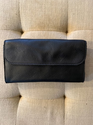 LINEA PELLE Black 100% Italian leather rectangular wallet | eBay