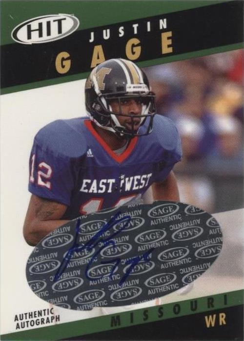 2003 SAGE Hit - Autographs Justin Gage #A12 Emerald (AU, RC) for sale ...
