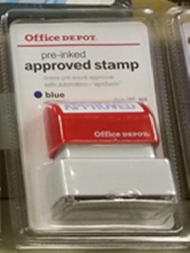 2pk Office DEPOT Max Staples Message Stamp Approved Pre-inked Blue 266 ...