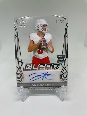 JAKE HAENER 2023 LEAF TRINITY FOOTBALL CLEAR ROOKIE ACETATE AUTO /99 | eBay