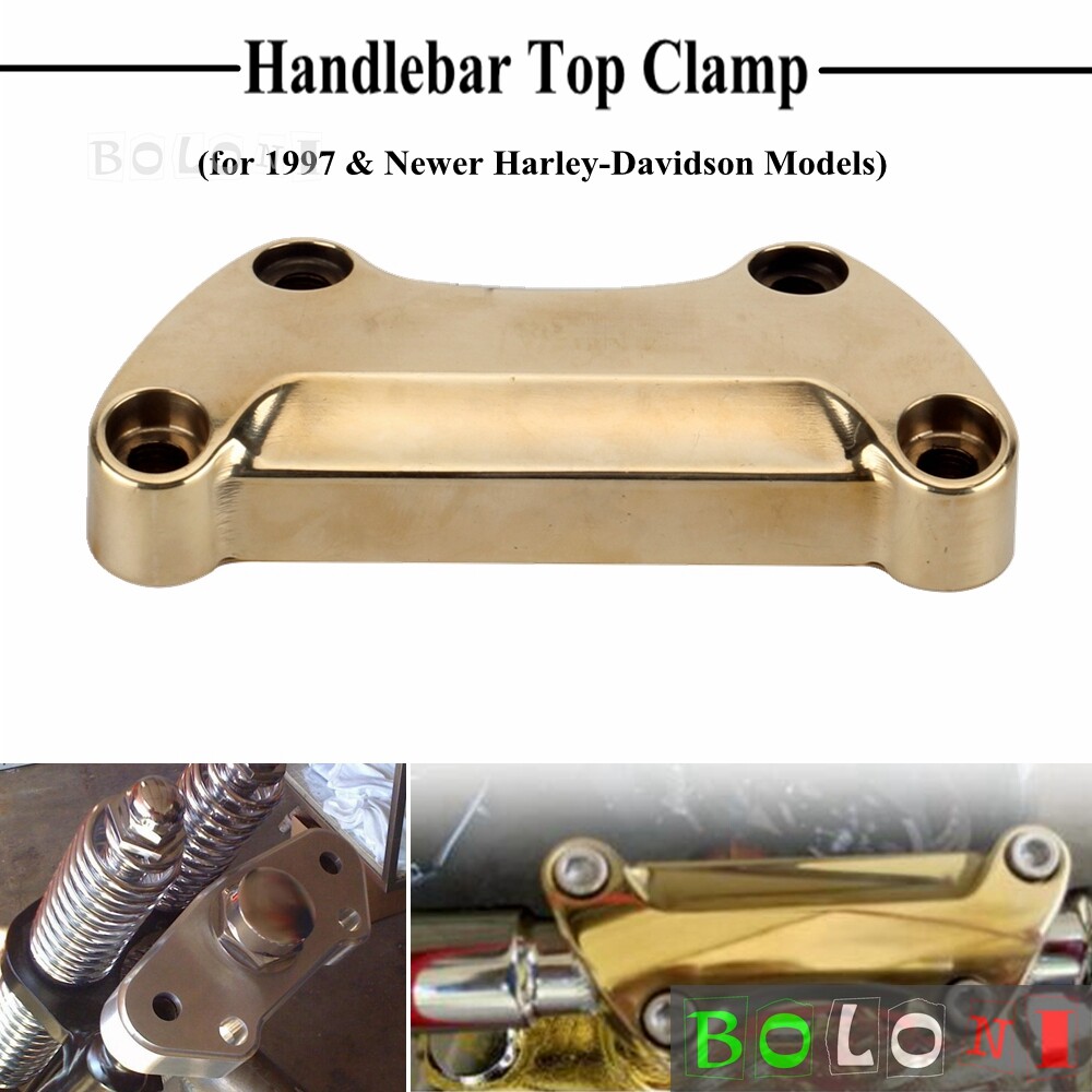 Brass Springer Handlebar Tree Adapter Top Clamp For Harley Dyna ...