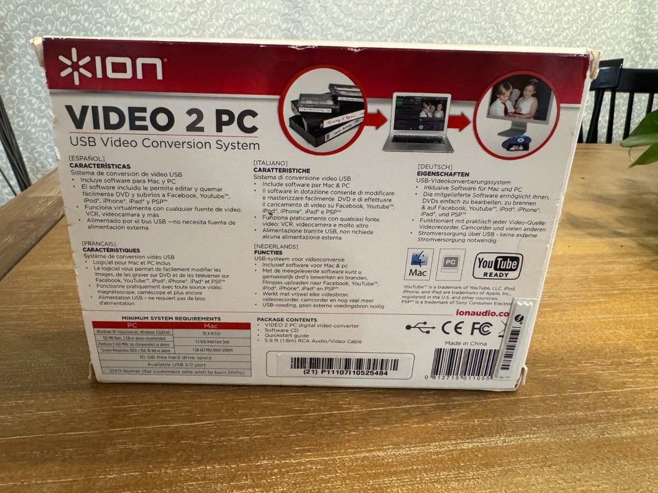 ION Video 2 PC VHS VCR to Computer USB Video Conversion System Transfer ...