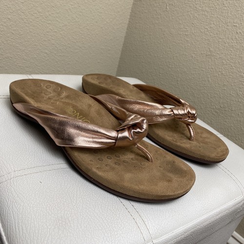 Vionic Pippa Thong Sandals Size 8 Rose Gold Thong Comfort 39 EU Flip ...