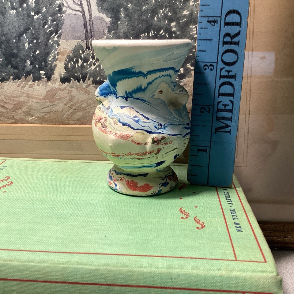 Vintage Morton Pottery End Of Day Miniature Vase Swirl Paint Sample ...