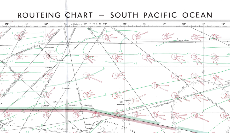5128(2) Roueting Chart South Pacific Ocean February Chart Map Marine ...