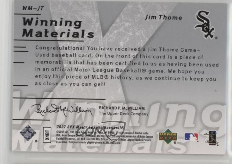 2007 SPx Winning Materials Silver /199 Jim Thome #WM-JT HOF | eBay