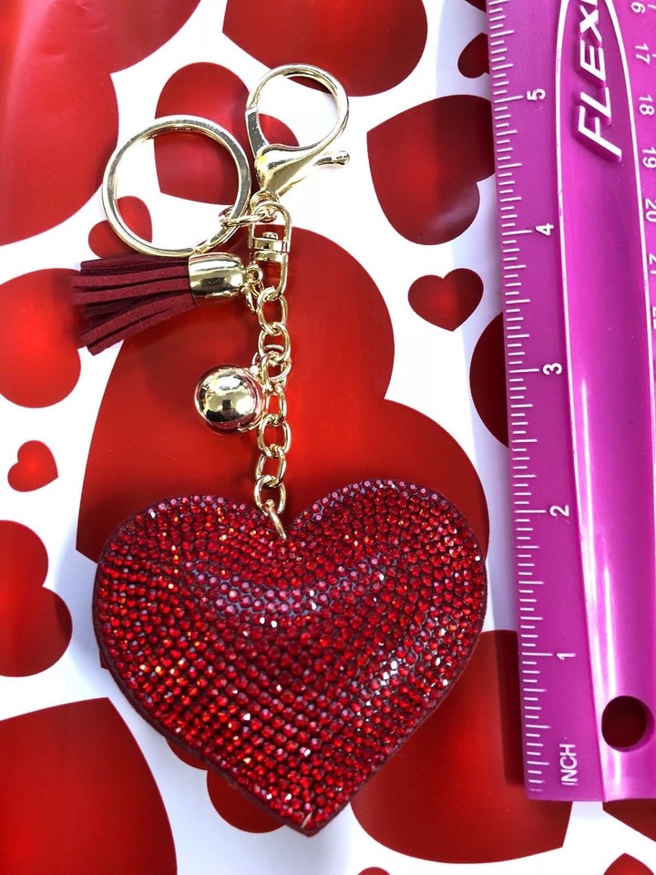 RED Valentine's Heart keychain gift keyring Christmas party favor love ...