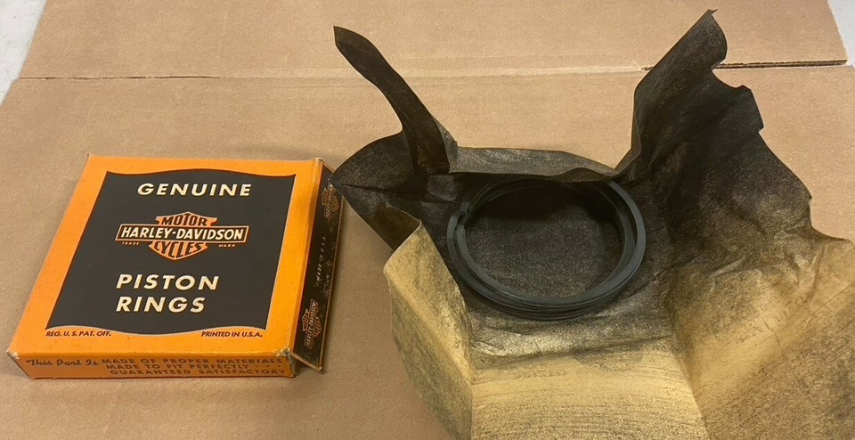 261-38C NOS Original Harley Piston Ring Set 45" Flat WL WLA 1954 ...