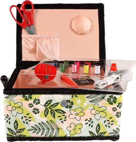 Singer Large Sewing Basket Kit 127pcs-Nature's Floral 07205 for sale ...