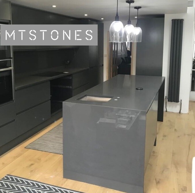 GREY WITH MIRROR SPARKLE FLECKS QUARTZ SAMPLE I KITCHEN GREY SPARKLE ...