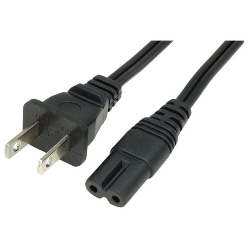 Power Cable USA 2 Pin Male Plug to IEC C7 Female Socket Figure of 8 2m ...