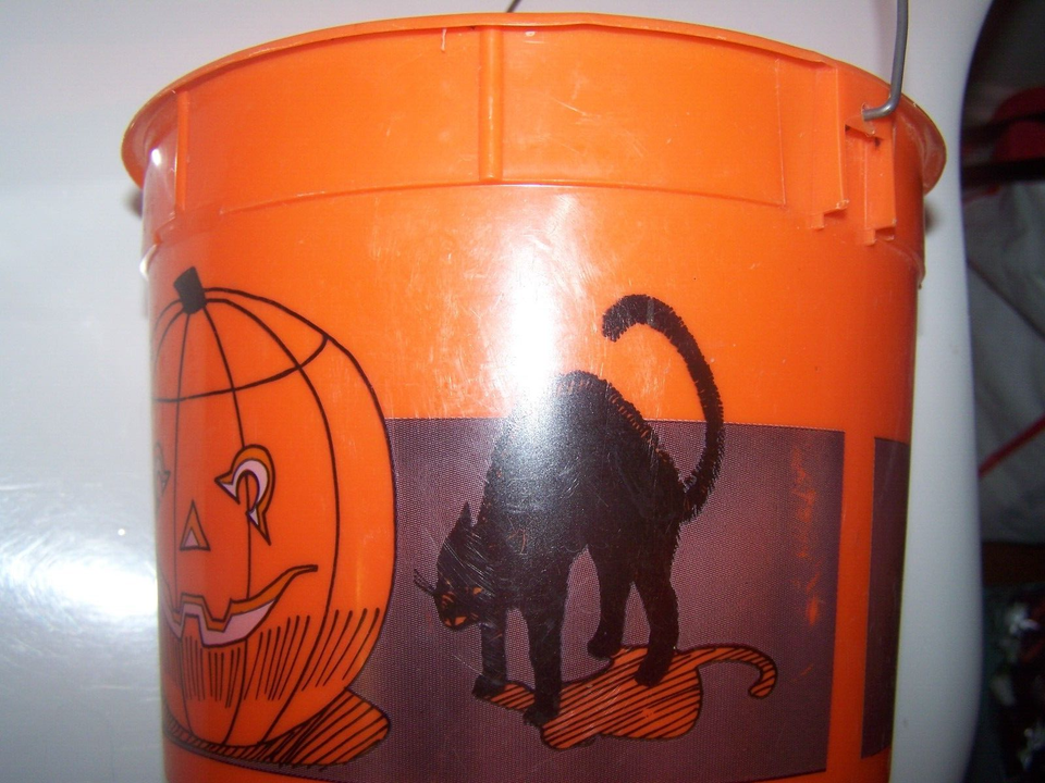 Vintage Shamrock Halloween Candy Pail Bucket Metal Handle Ghost JOL ...